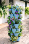 7 Tier GreenStalk Leaf Vertical Planter | Glacier Blue (Basket Weave T ...